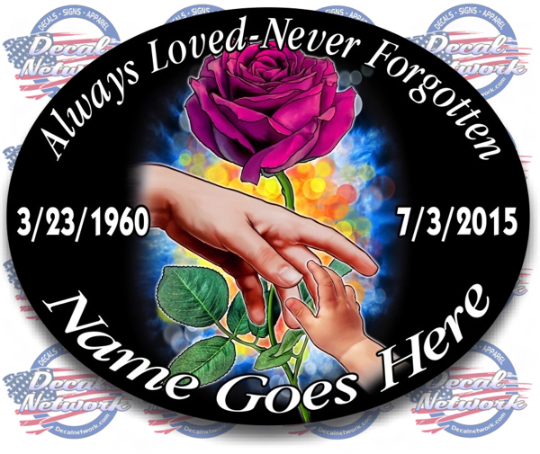 always-loved-never-forgotten-rose-with-adult-and-childs-hand-decal ...